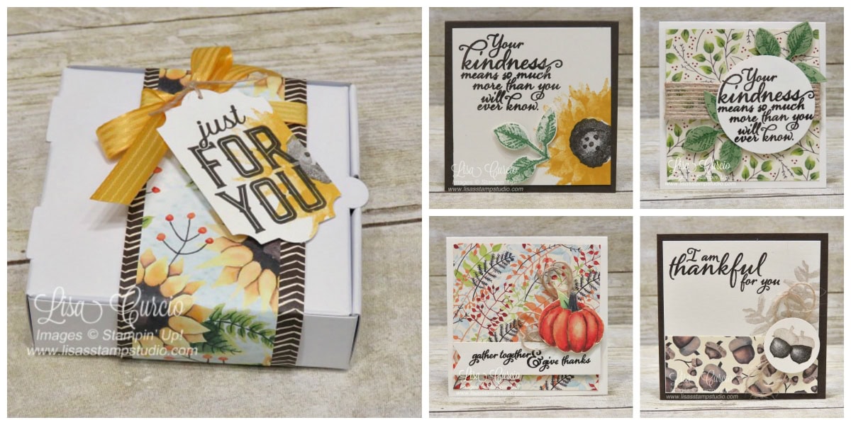 Painted Harvest Mini Pizza Box & Note Card Tutorial - Lisa's Stamp Studio
