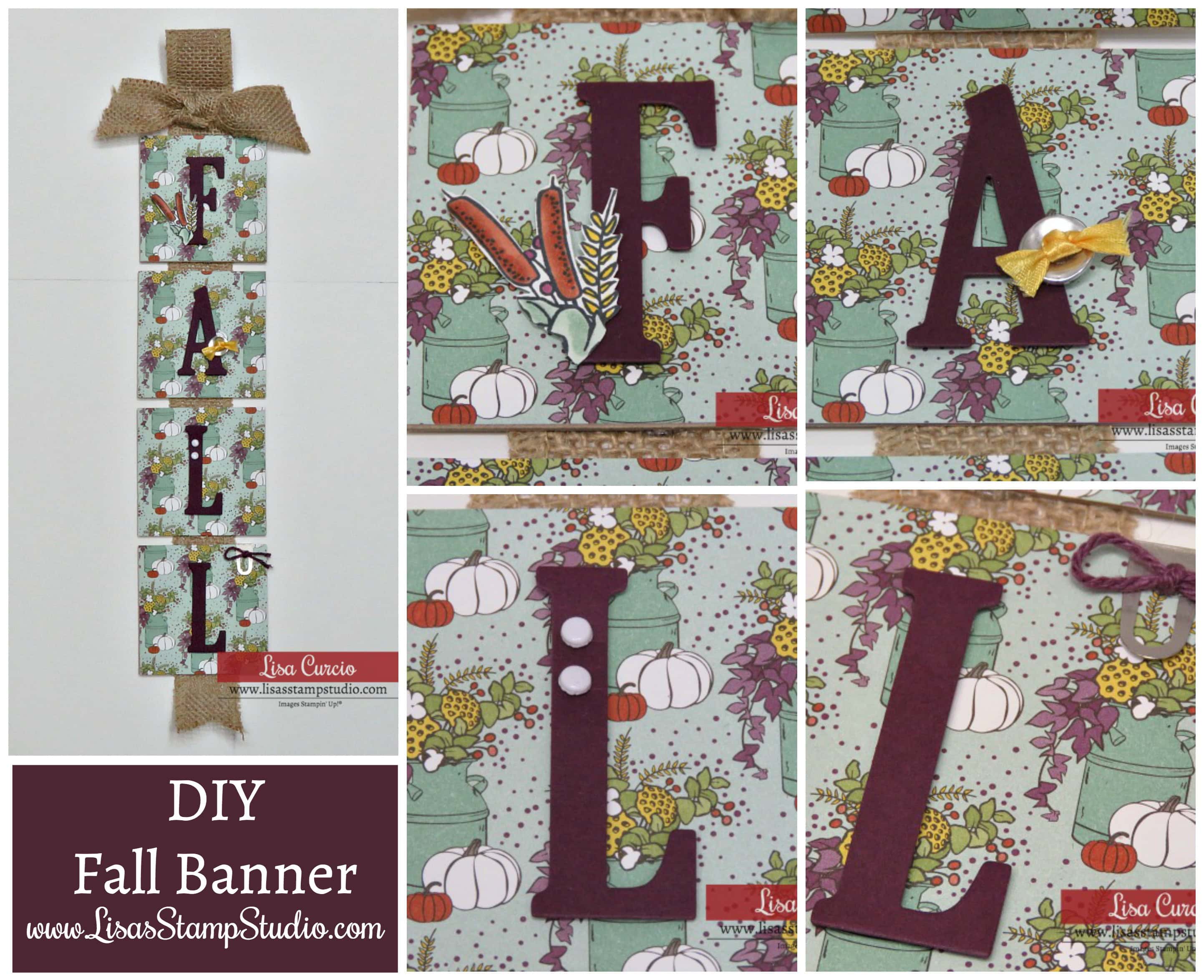 DIY Fall Home or Party Banner - Lisa's Stamp Studio