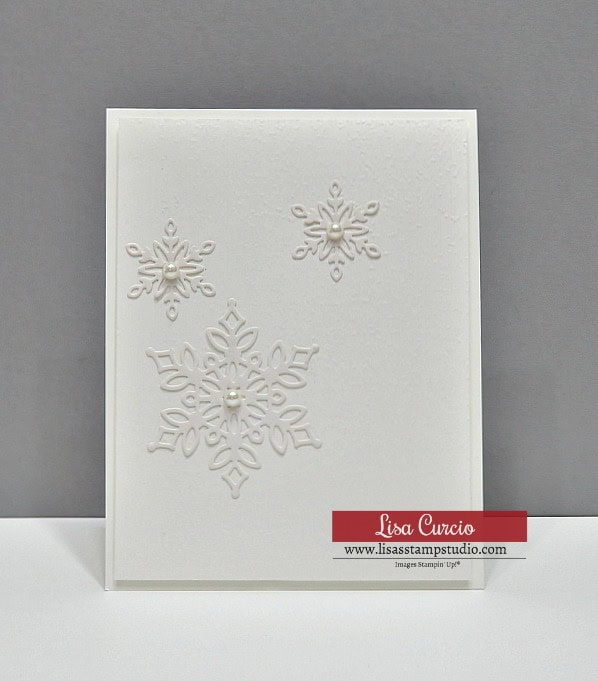 Elegant Greeting Card with Snowflake Showcase - Lisa's Stamp Studio