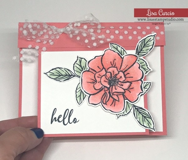 How to Make an Overlay Fun Fold Card that Glitters - Lisa's Stamp Studio
