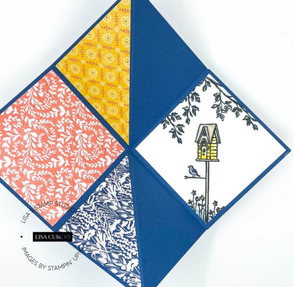 Create a Squash Fold Card in 3 Sizes - Lisa's Stamp Studio