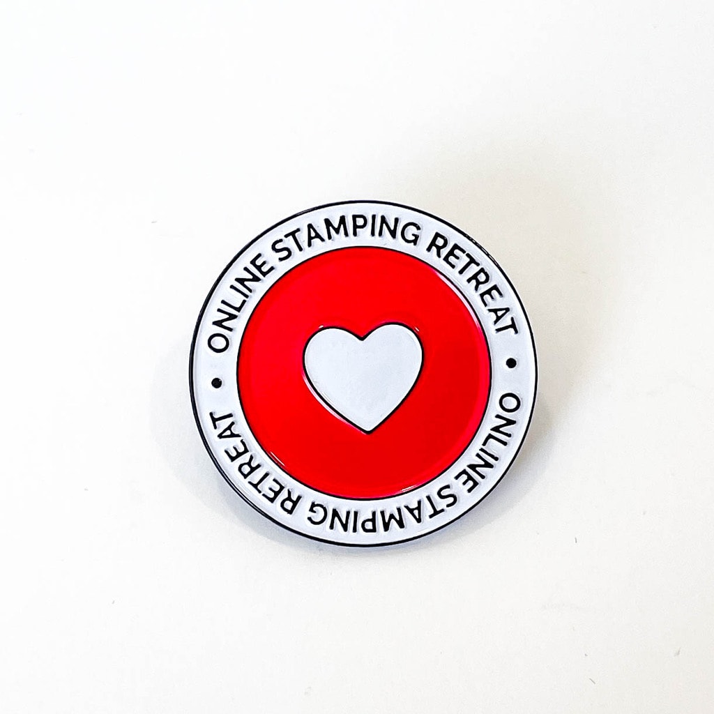 Online Stamping Retreat Enamel Pin: Spring 2022 - Lisa's Stamp Studio
