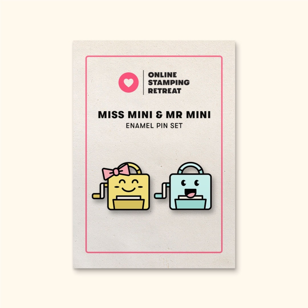 Miss Mini & Mr Mini Enamel Pin Set - Lisa's Stamp Studio