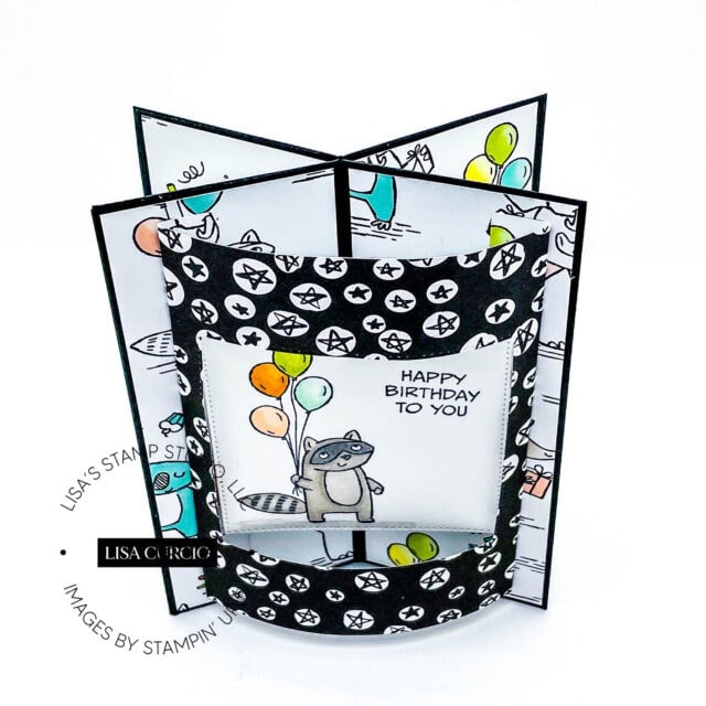 How to Make a 3D Fun Fold Window Card That Bends! - Lisa's Stamp Studio